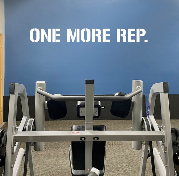 ONE MORE REP. Gym Wall Decal Idea Gym Quote Decor Fitness | Etsy