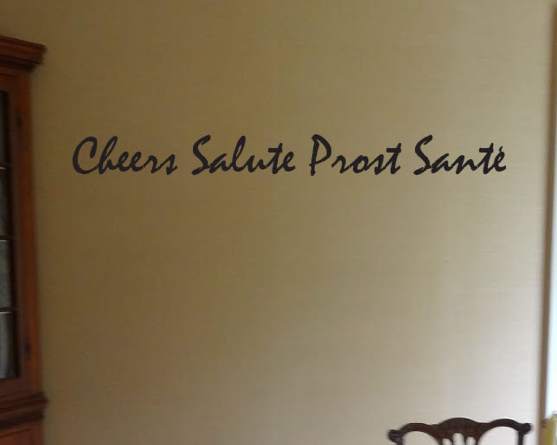 Kitchen Wall Decor Cheers Wall Decal Cheers in English - Etsy