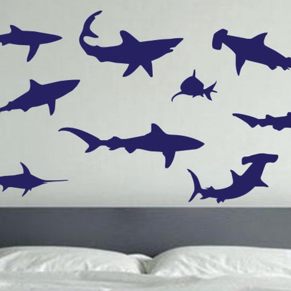 Shark Wall Decals - Etsy