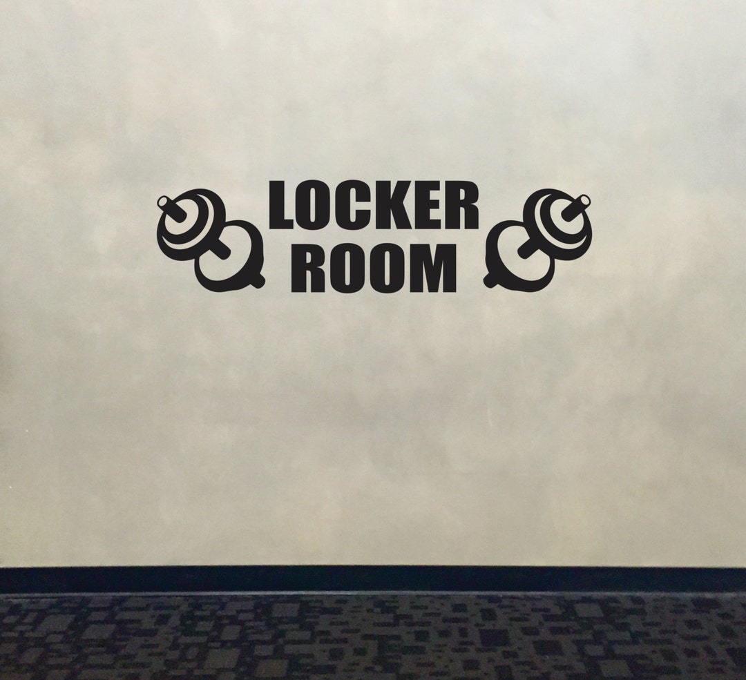 LOCKER ROOM Wall Decal, Gym Wall Decal, Locker Room Sign, Locker Room ...