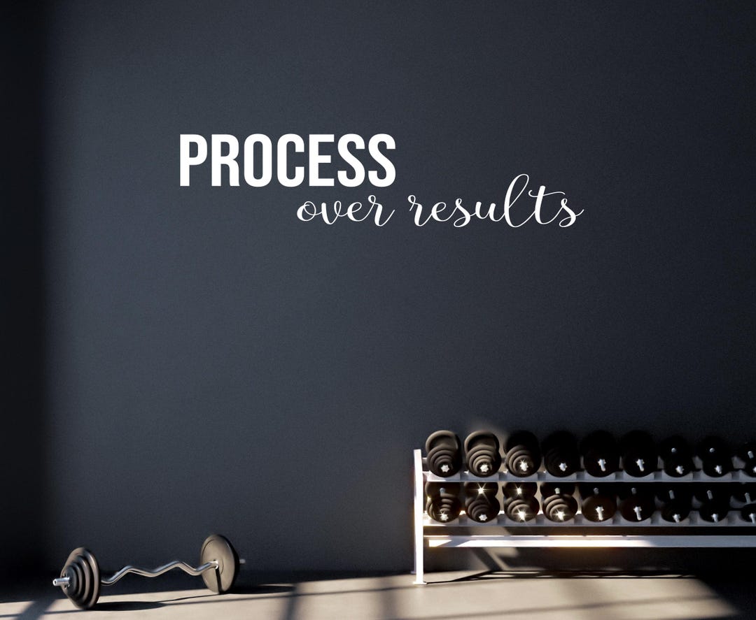 PROCESS Over Results, Fitness Wall Decal, Motivational Quote, Hotel Gym ...