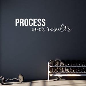 PROCESS Over Results, Fitness Wall Decal, Motivational Quote, Hotel Gym ...