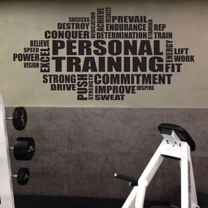 PERSONAL TRAINING Wall Cloud Decal, Gym Sign, Trainer Sign, Gym ...