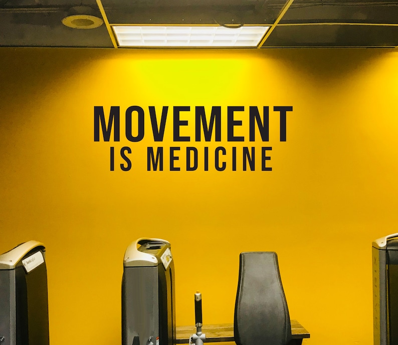 MOVEMENT IS MEDICINE Fitness Wall Decal Motivational Quote - Etsy