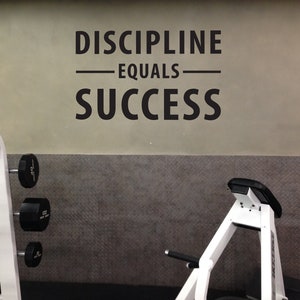 DISCIPLINE EQUALS SUCCESS Classroom Wall Decal, Office Wall Decal, Gym ...