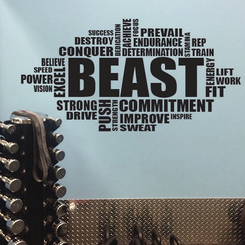 Gym Wall Art Decal FOCUS Word Cloud Typography Design - Etsy