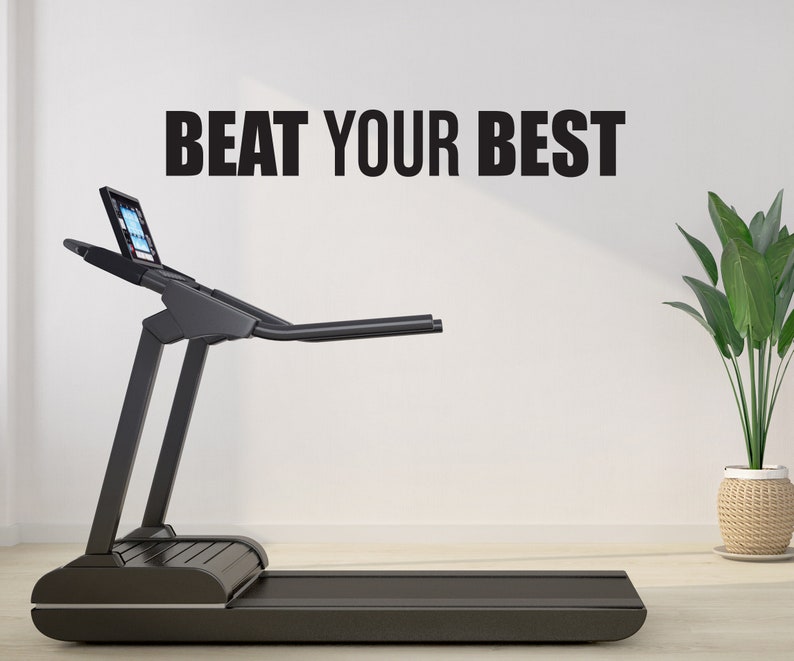 BEAT YOUR BEST, Gym Wall Decal, College Sports Decor, Gym Decor Idea ...