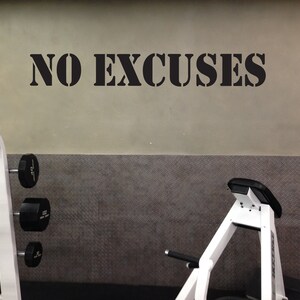 NO EXCUSES Gym Wall Decal, Gym Design Ideas, Gym Decor Idea, Fitness ...