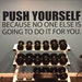 Gym Wall Sticker Motivational Wall Decal. PUSH YOURSELF | Etsy