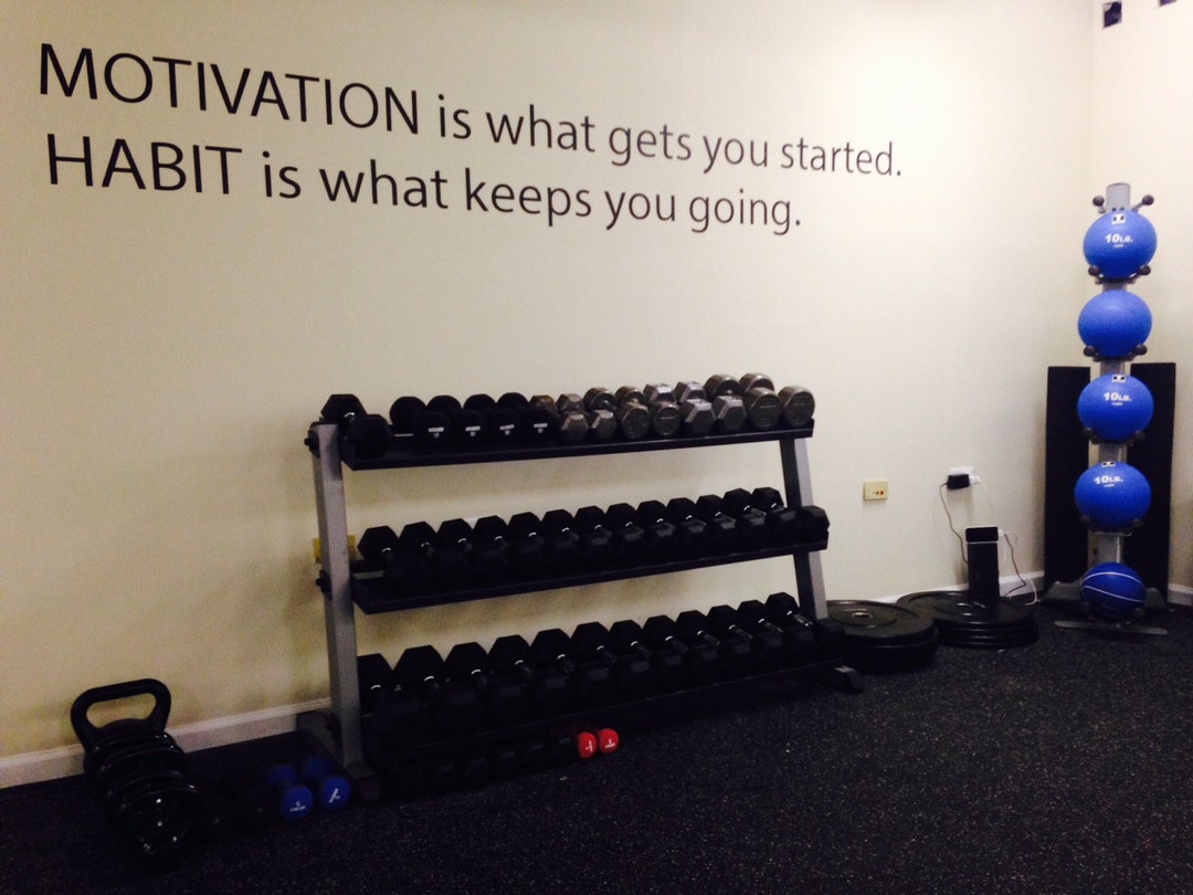 Rec Room Wall Decal, Recreation Room Decor, Home Gym, Motivation is ...