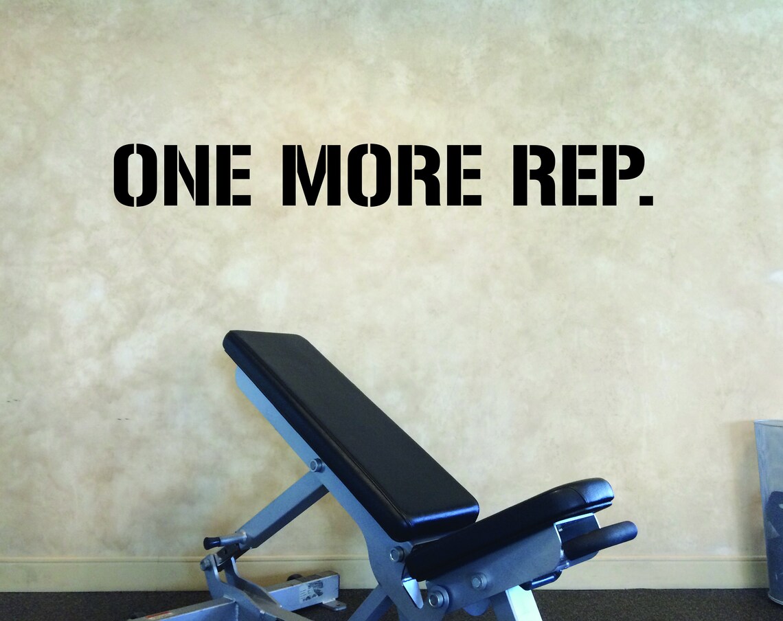 ONE MORE REP. Gym Wall Decal Idea Gym Quote Decor Fitness - Etsy