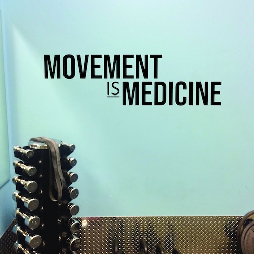MOVEMENT IS MEDICINE Gym Wall Decal Fitness Wall Decal - Etsy