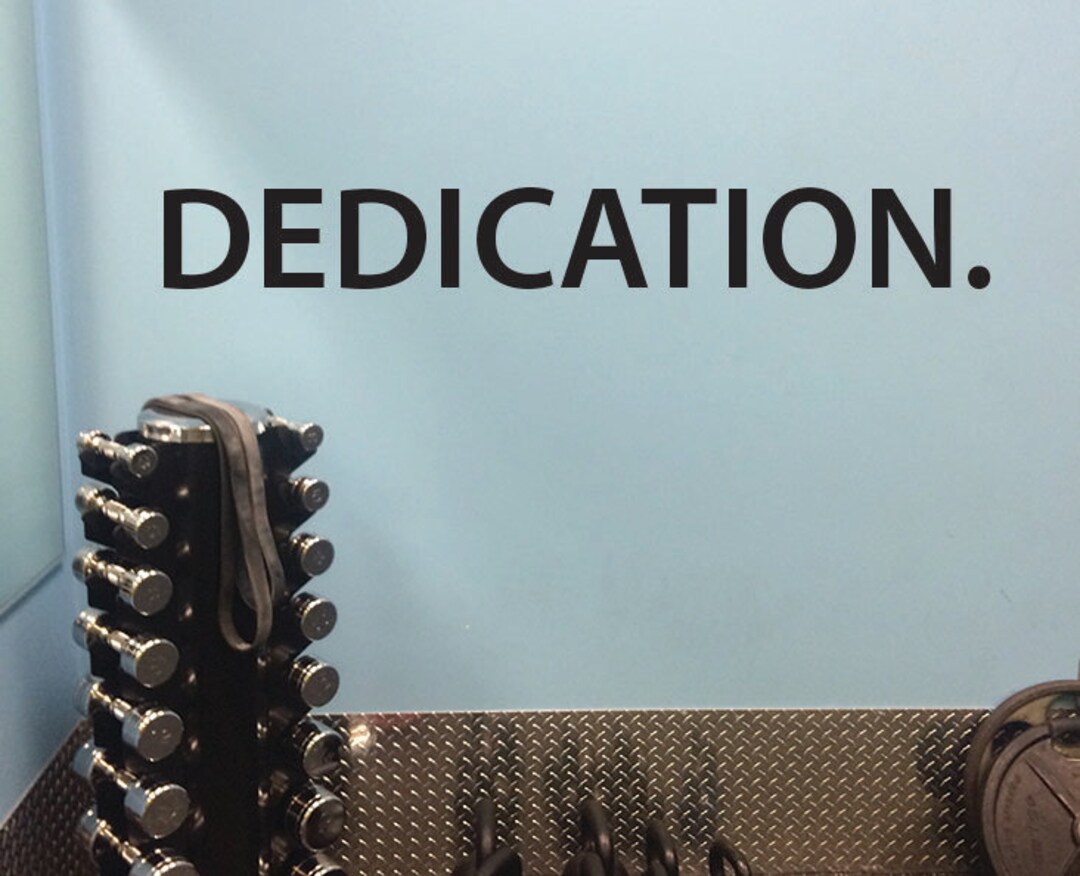 Fitness Studio Wall Decor, DEDICATION. Wall Decal - Etsy