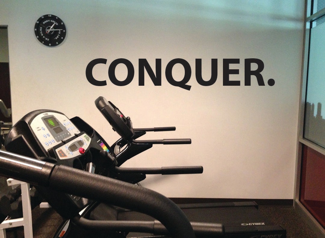 Conquer, Wall Decor Vinyl Decal Gym Workout Motivation Quote Item #52 ...
