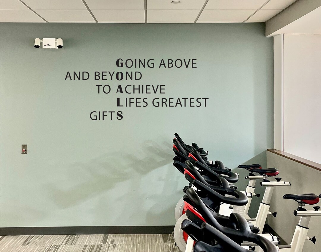 GOALS Quote Gym Wall Decal, Cycling Wall Decal, Fitness Theme Decor ...