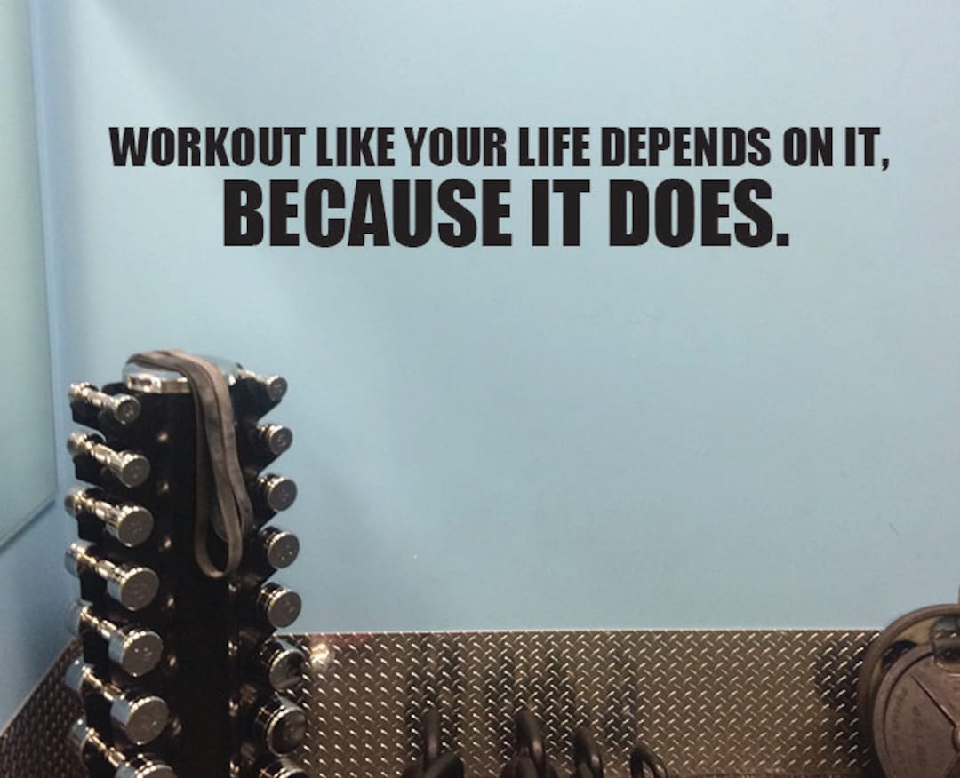 Gym Design Ideas, Gym Wall Vinyl Decal, Basement Gym Ideas, Workout ...