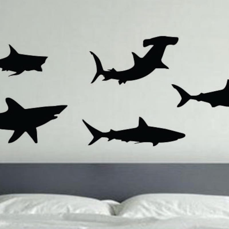 Shark Wall Sticker - Etsy