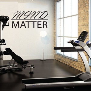 Mind Over Matter, Wall Decor Vinyl Decal Gym Workout Motivation Quote ...