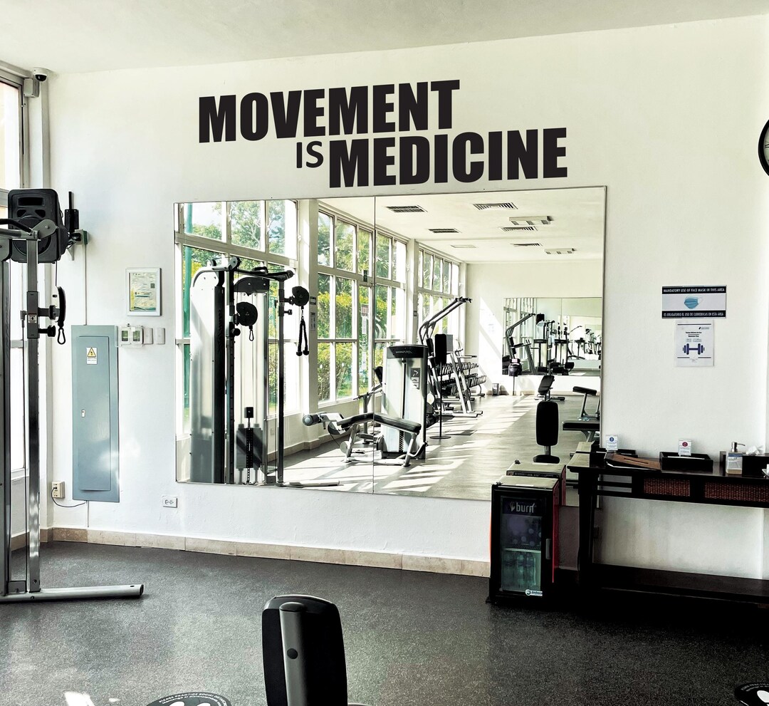 MOVEMENT IS MEDICINE Gym Wall Decal, Fitness Wall Decal, Physical ...
