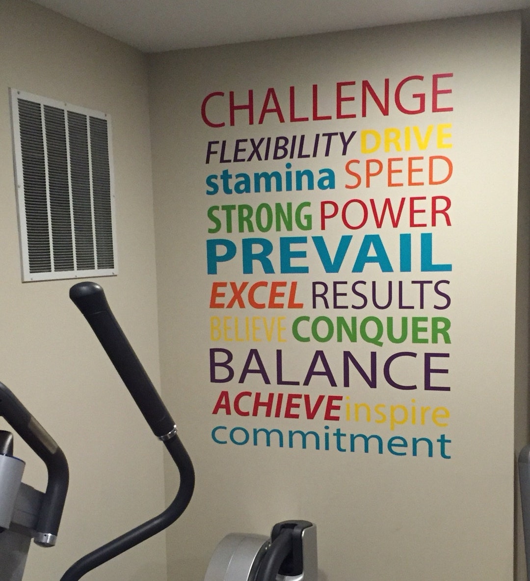 Gym Wall Decal, Work Out Word Typography Quote. - Etsy