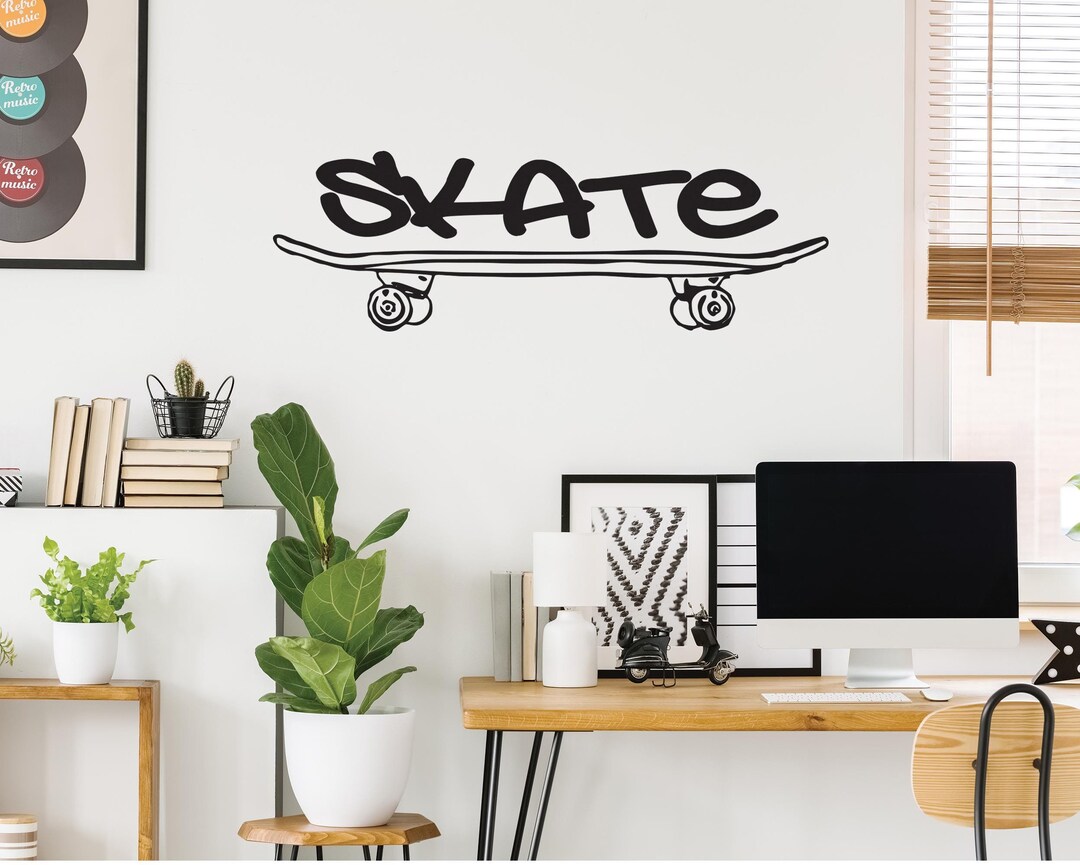 Skateboard Wall Decal, Skateboard Theme Room Ideas, Room Decor Idea - Etsy