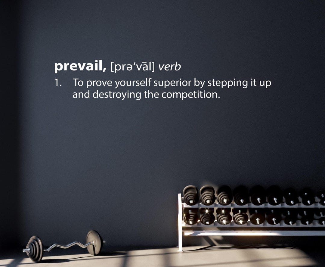 Prevail Definition Wall Decal, Motivational Quote for Office, Gym, or ...