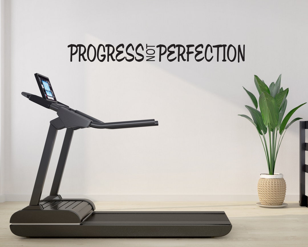 PROGRESS NOT PERFECTION Gym Wall Decal Gym Design Ideas Gym - Etsy