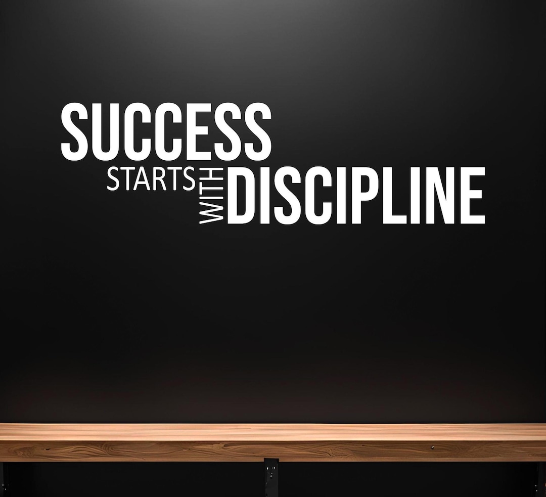 SUCCESS Starts With DISCIPLINE Gym Wall Decal, Fitness Wall Decal ...