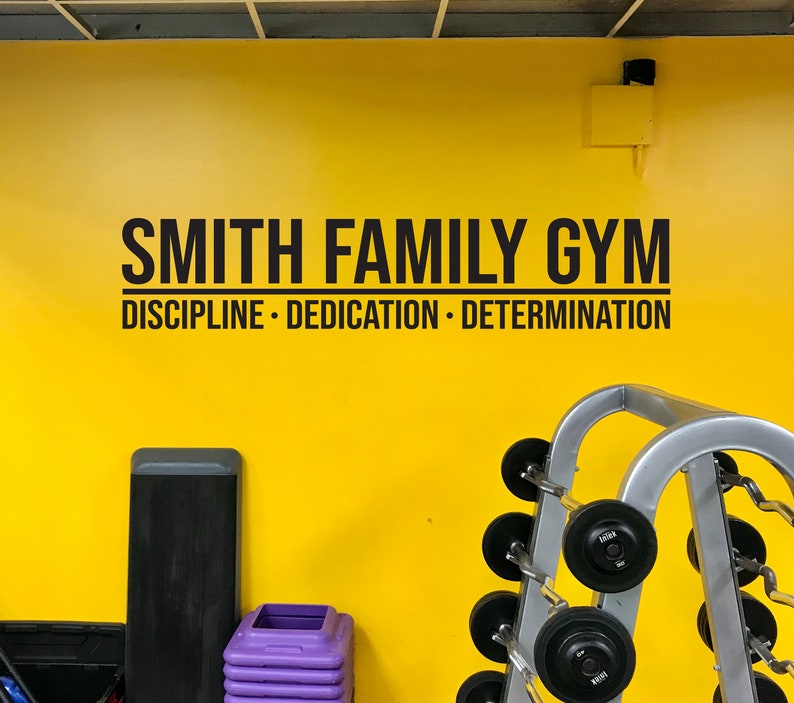 Personalized Custom Home Gym Name Decal, DISCIPLINE DEDICATION ...
