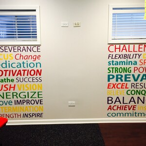 Gym Wall Decal Words, Motivational Fitness Quote Word Decals. - Etsy