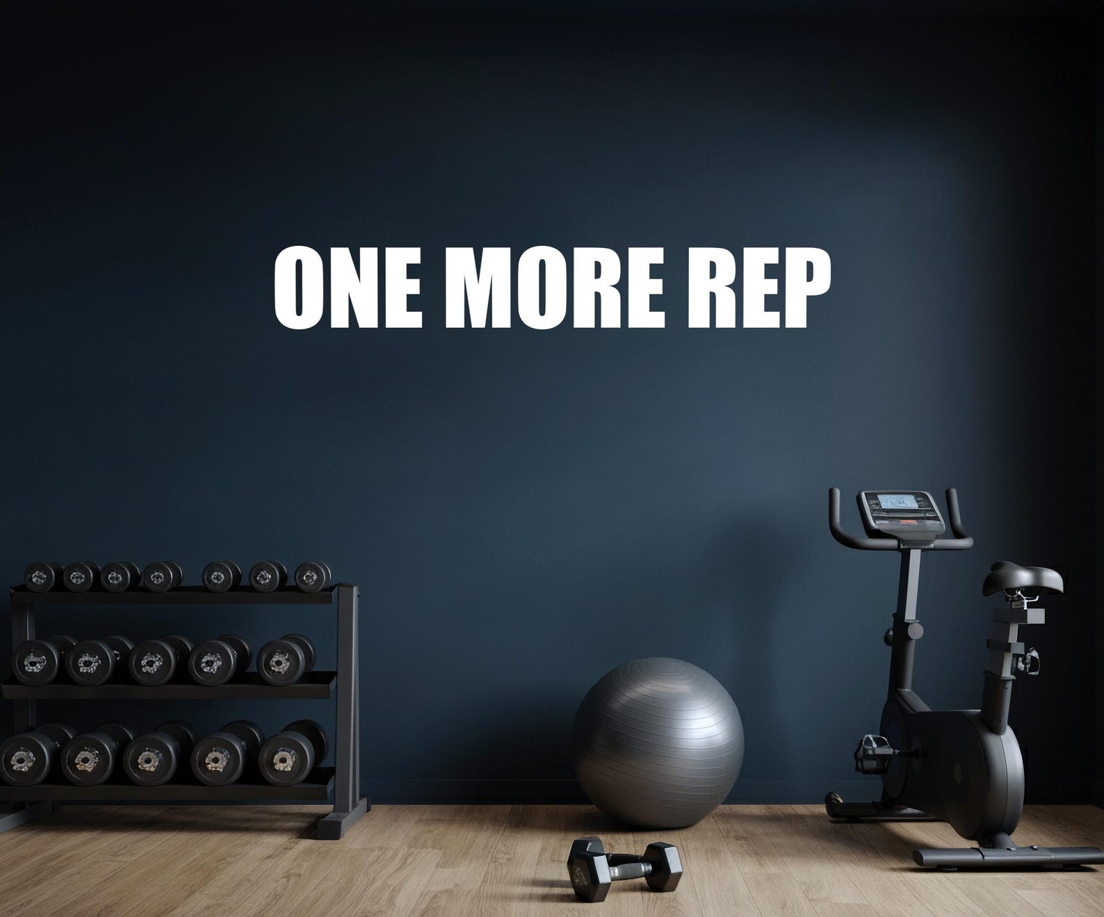 Gym Wall Decal, ONE MORE REP Fitness Sticker, Motivational Quote ...