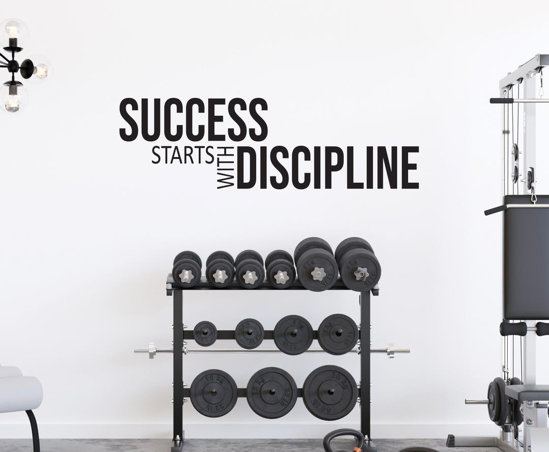 SUCCESS Starts With DISCIPLINE Gym Wall Decal, Fitness Wall Decal ...