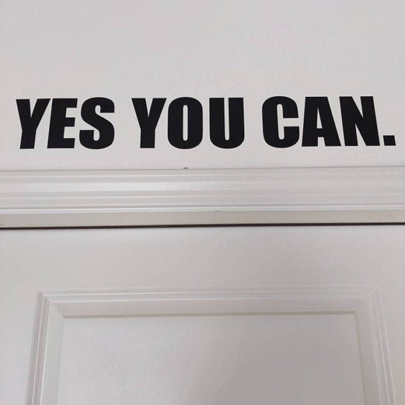 YES YOU CAN. Inspirational Wall Decal Gym Design Ideas Gym - Etsy