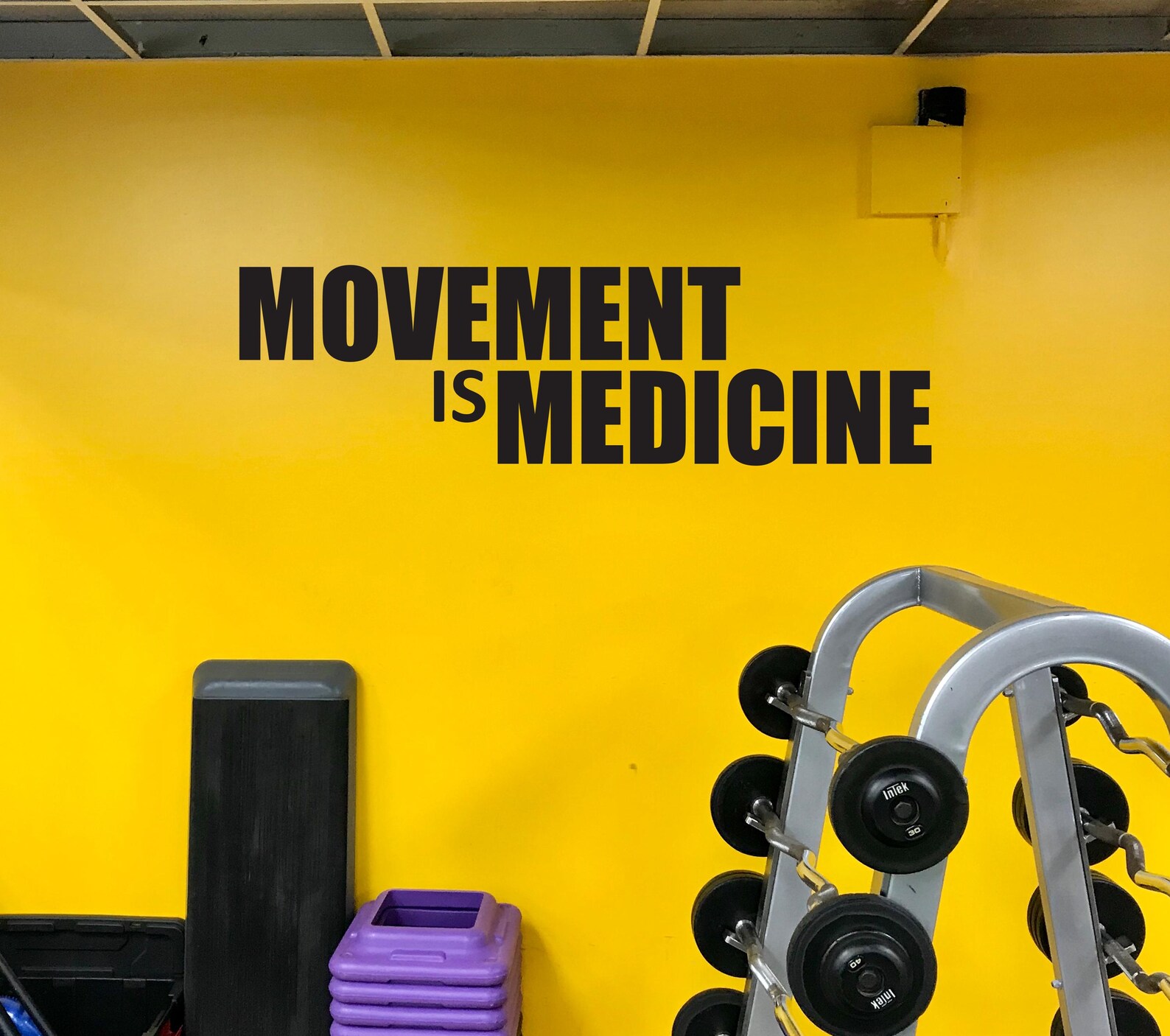 MOVEMENT IS MEDICINE Gym Wall Decal, Fitness Wall Decal, Physical ...