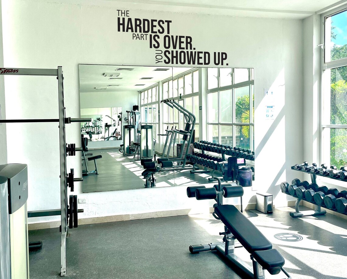 The Hardest Part is Over YOU SHOWED UP Wall Sticker Quote, Gym Wall ...