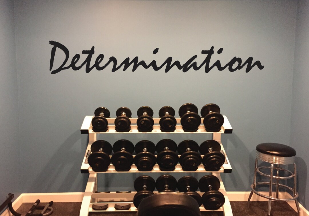 Fitness Quote, Determination Wall Decal - Etsy