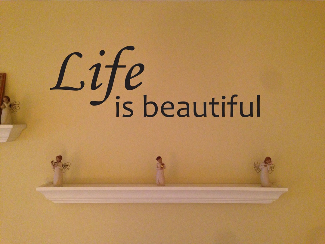 Life is Beautiful Quote, Vinyl Wall Decal - Etsy