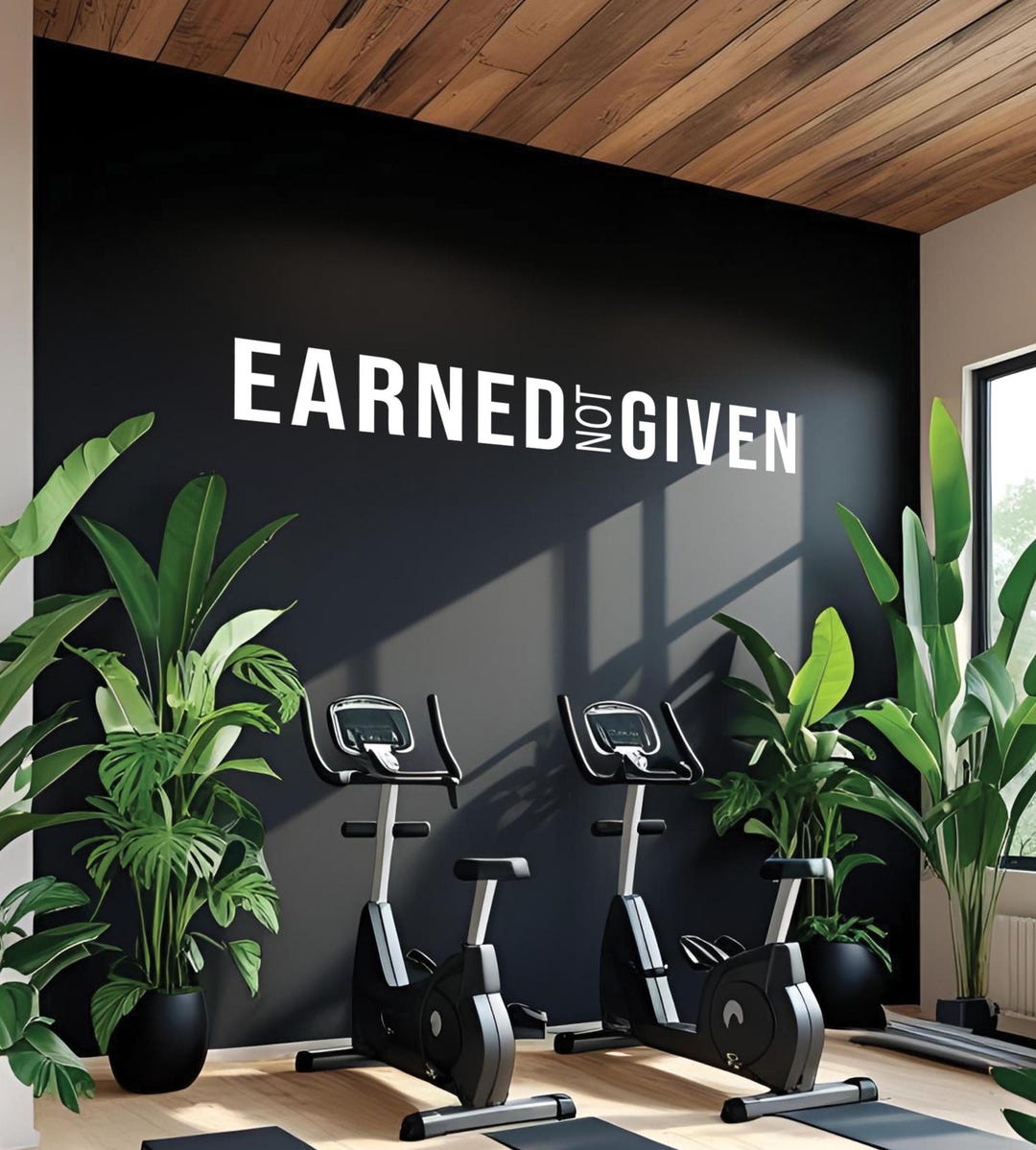 EARNED NOT GIVEN Vinyl Sticker Decal for Home Gym, Fitness Studio ...