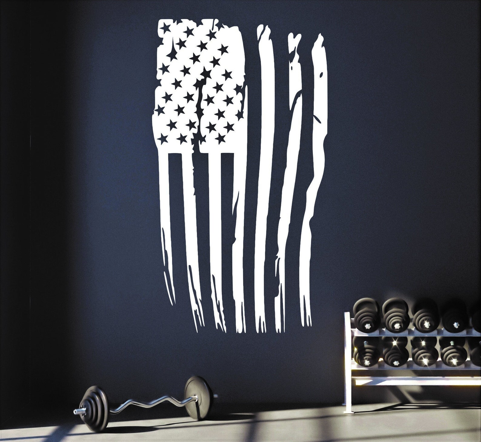 Distressed Flag Decal. Flag Wall Decal, American Flag Sticker. Large ...