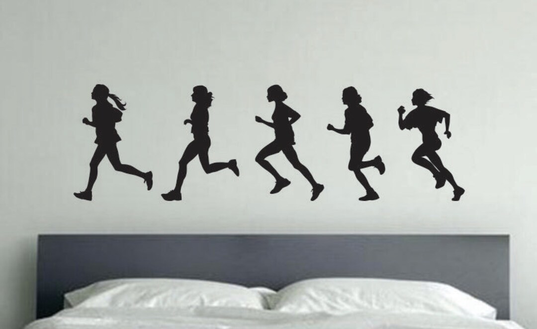 Running Characters Vinyl Decal Wall Art, Athlete Runner Marathon - Etsy