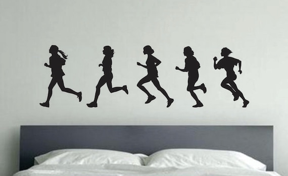 Running Characters Vinyl Decal Wall Art Athlete Runner | Etsy