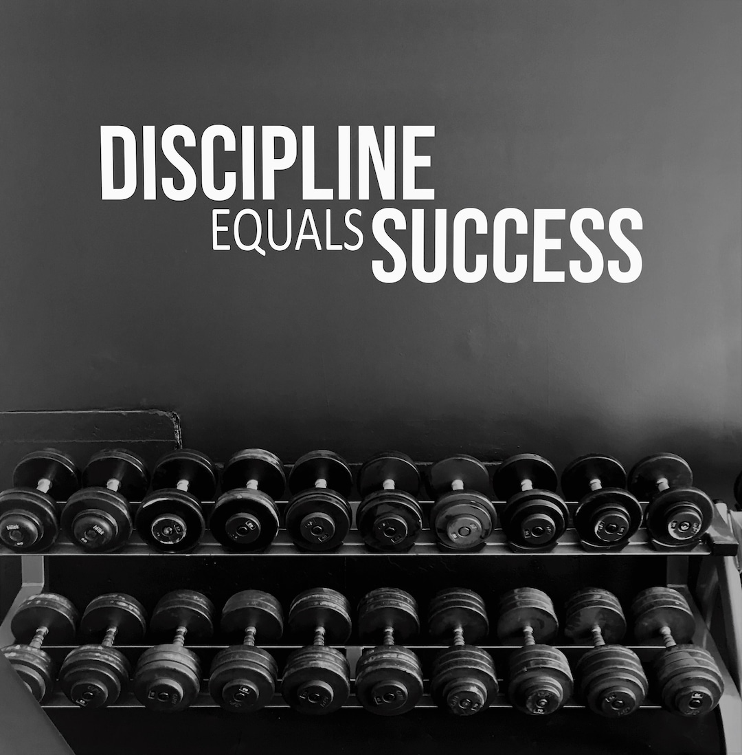 DISCIPLINE EQUALS SUCCESS Gym Wall Decal, Fitness Wall Decal Gift ...