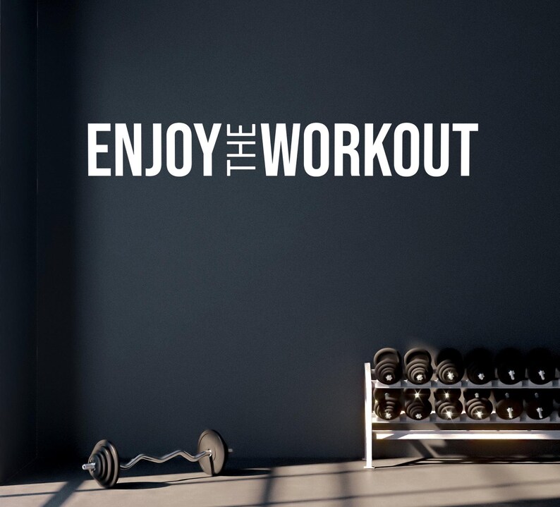 ENJOY THE WORKOUT Gym Wall Decal Idea, Physical Therapy or Chiropractor ...