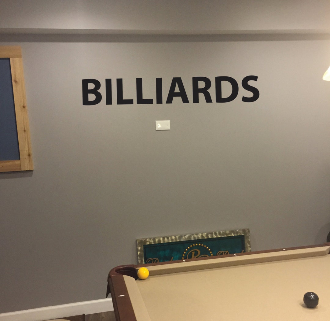 BILLIARDS Wall Decal, Pool Table Decor Ideas - Etsy