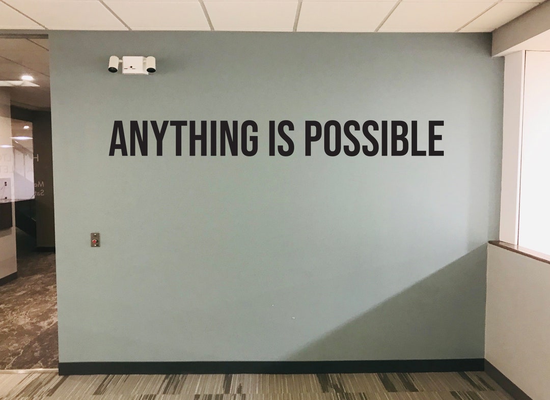 ANYTHING IS POSSIBLE Inspirational Wall Decal, Gym Design Ideas ...
