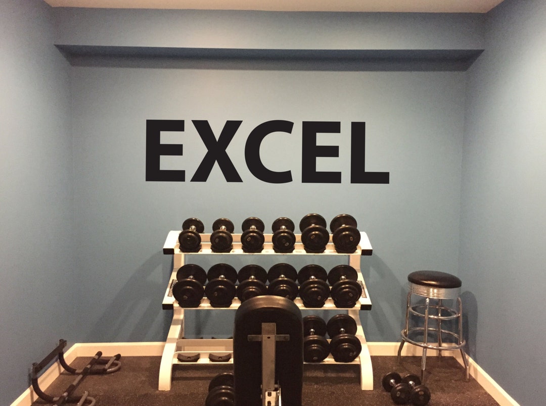 Basement Gym Ideas. EXCEL Gym Wall Decal - Etsy