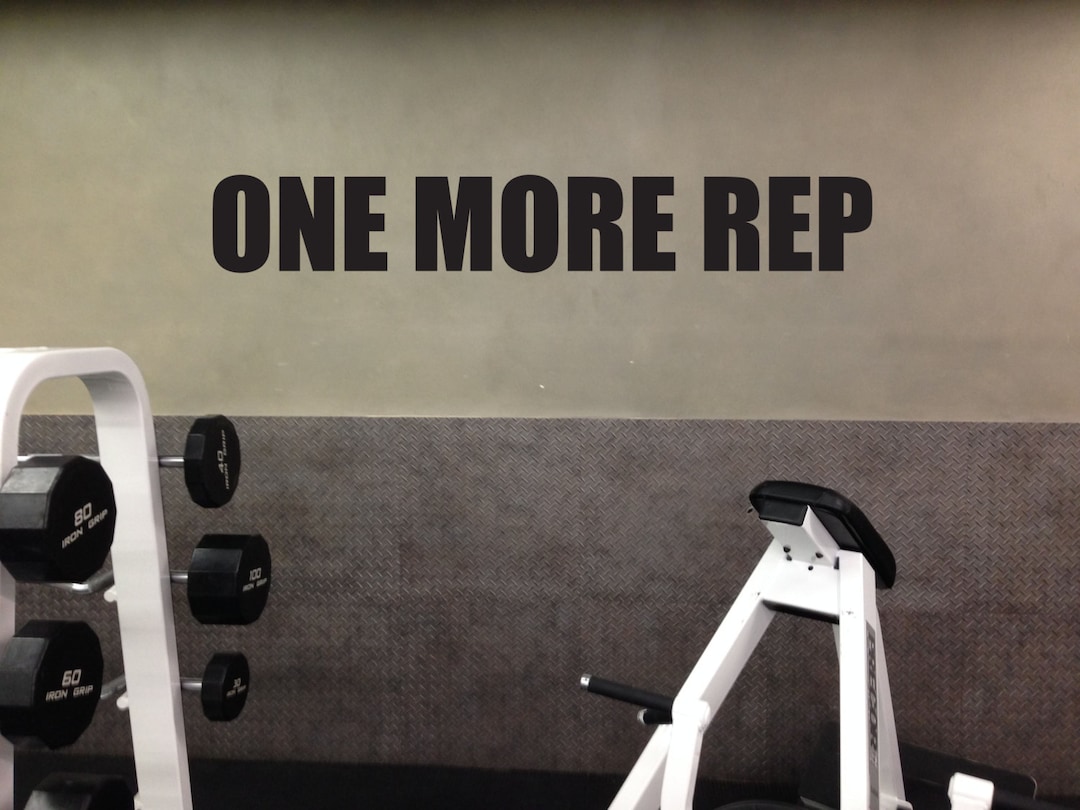 Motivational Gym Wall Decal, ONE MORE REP Fitness Wall Decal, Hotel or ...