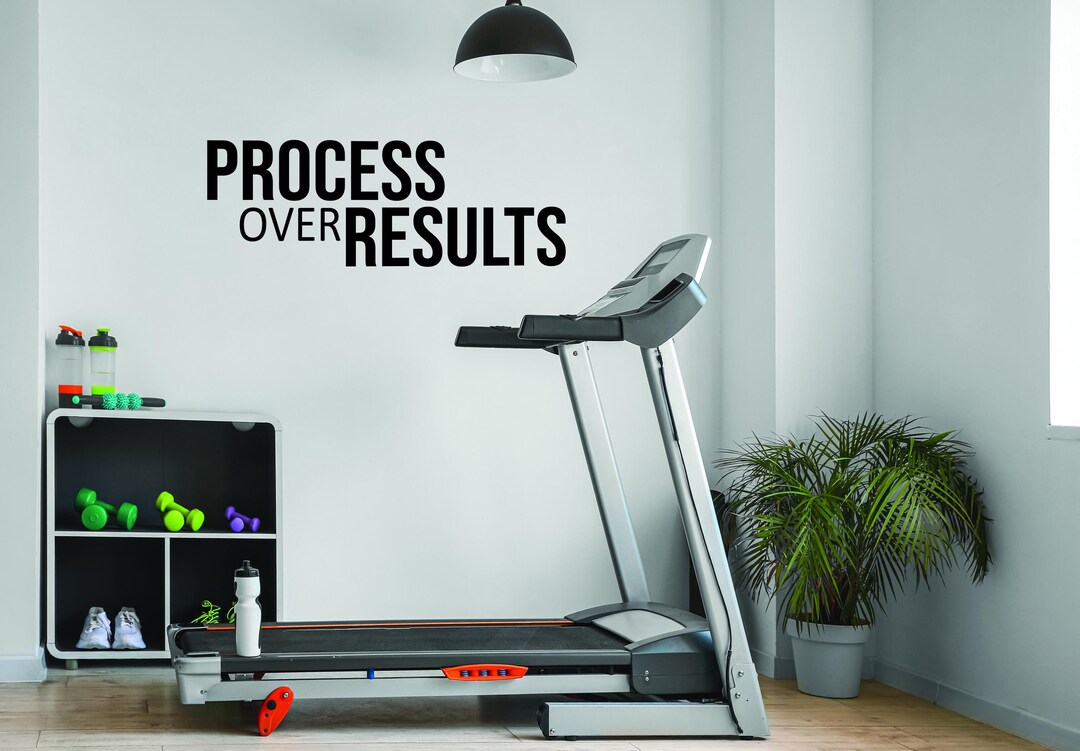 PROCESS OVER RESULTS Fitness Wall Decal Lettering, Office Sign Vinyl ...