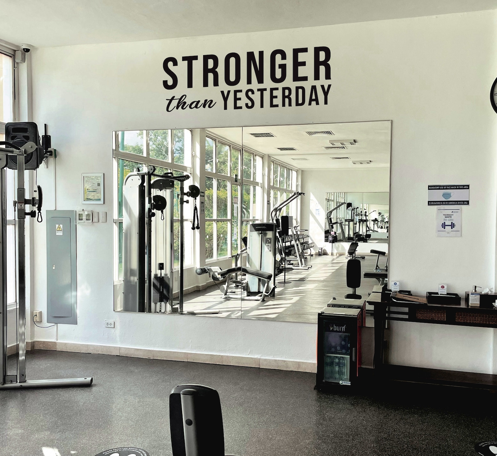 STRONGER Than YESTERDAY, Fitness Wall Decal, Motivational Quote, Above ...