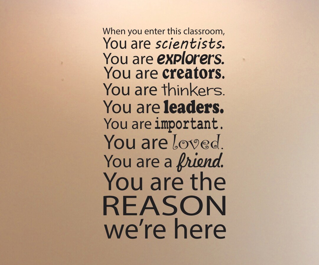 Classroom Decoration, Classroom Wall Decor, When You Enter This ...